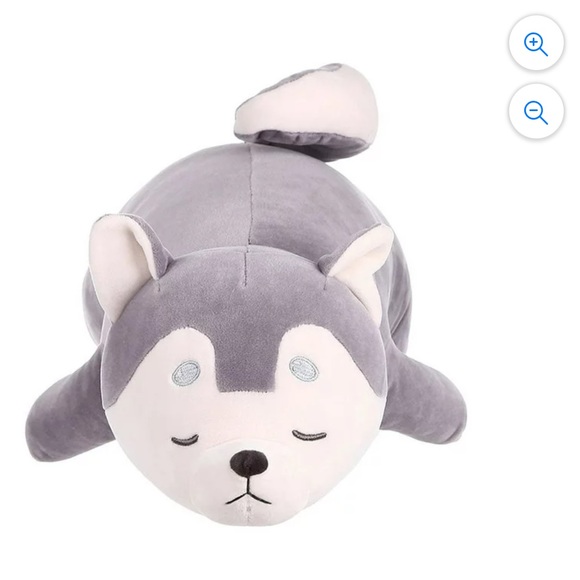 Miniso | Toys | Miniso Sleepy Husky Plush Gray Dog Super Soft Squishy ...